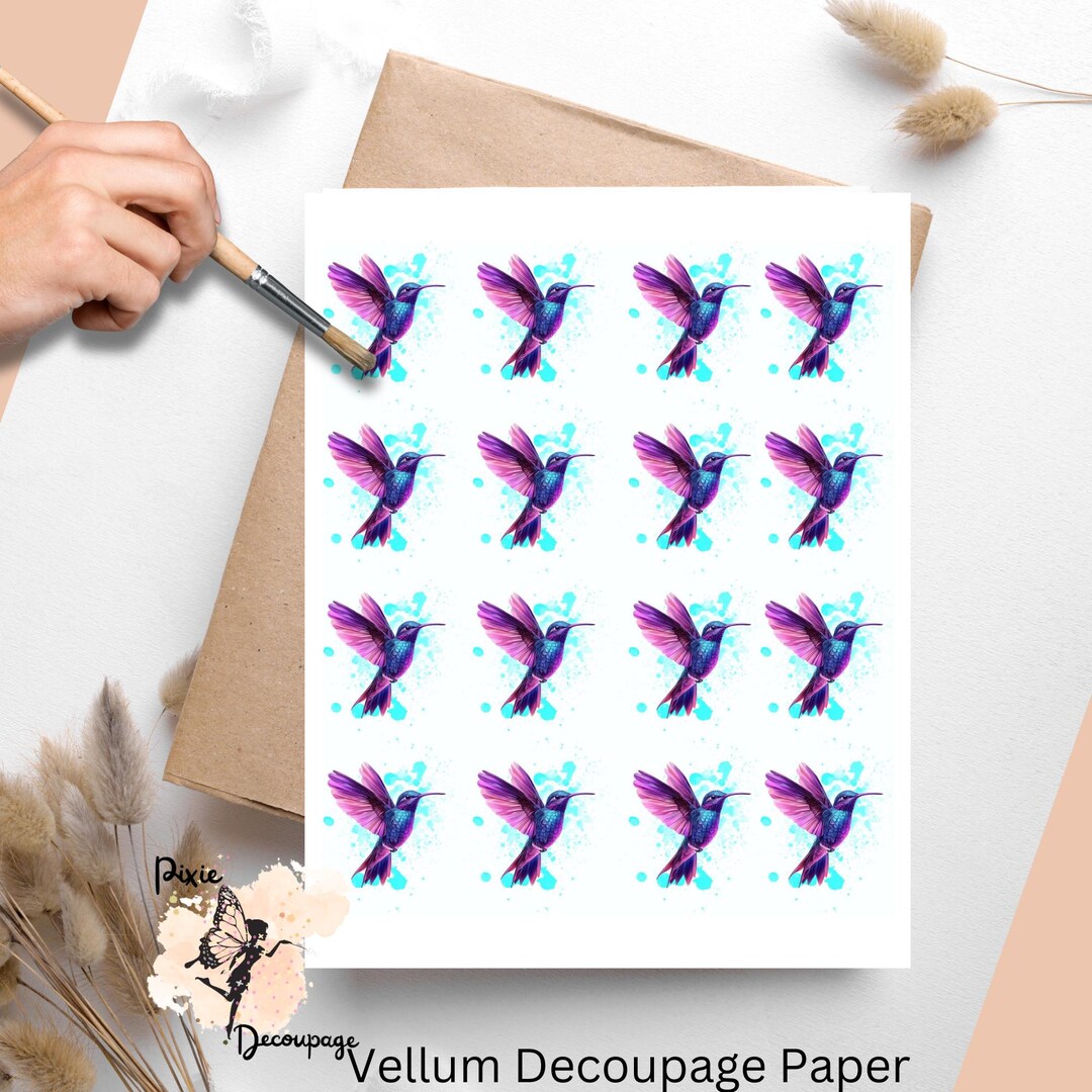 Purple Hummingbird 1, One Sheet Rice Paper US Letter Size - Etsy