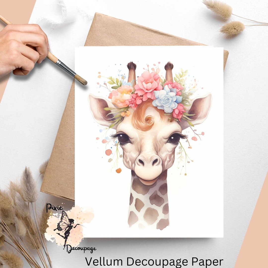 Giraffe Portrait 1 Decoupage Paper US Letter Size, Shipped to You - Etsy
