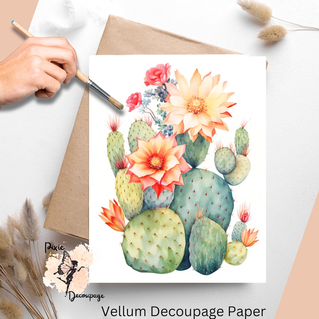 Cactus 1 Decoupage Paper US Letter Size, Shipped to You - Etsy