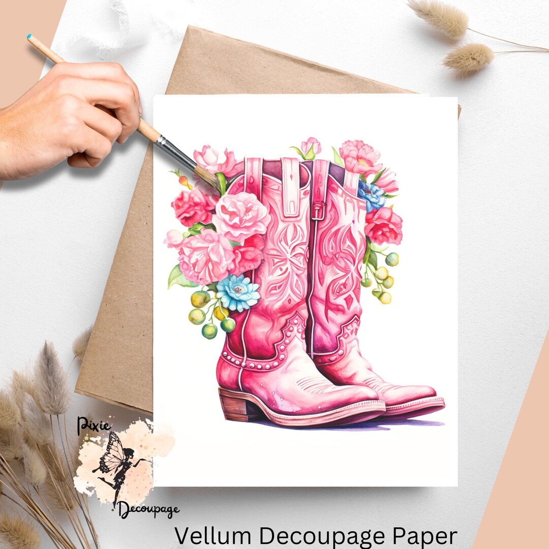 Cowboy Boots 1 , One Sheet Rice Paper US Letter Size - Etsy