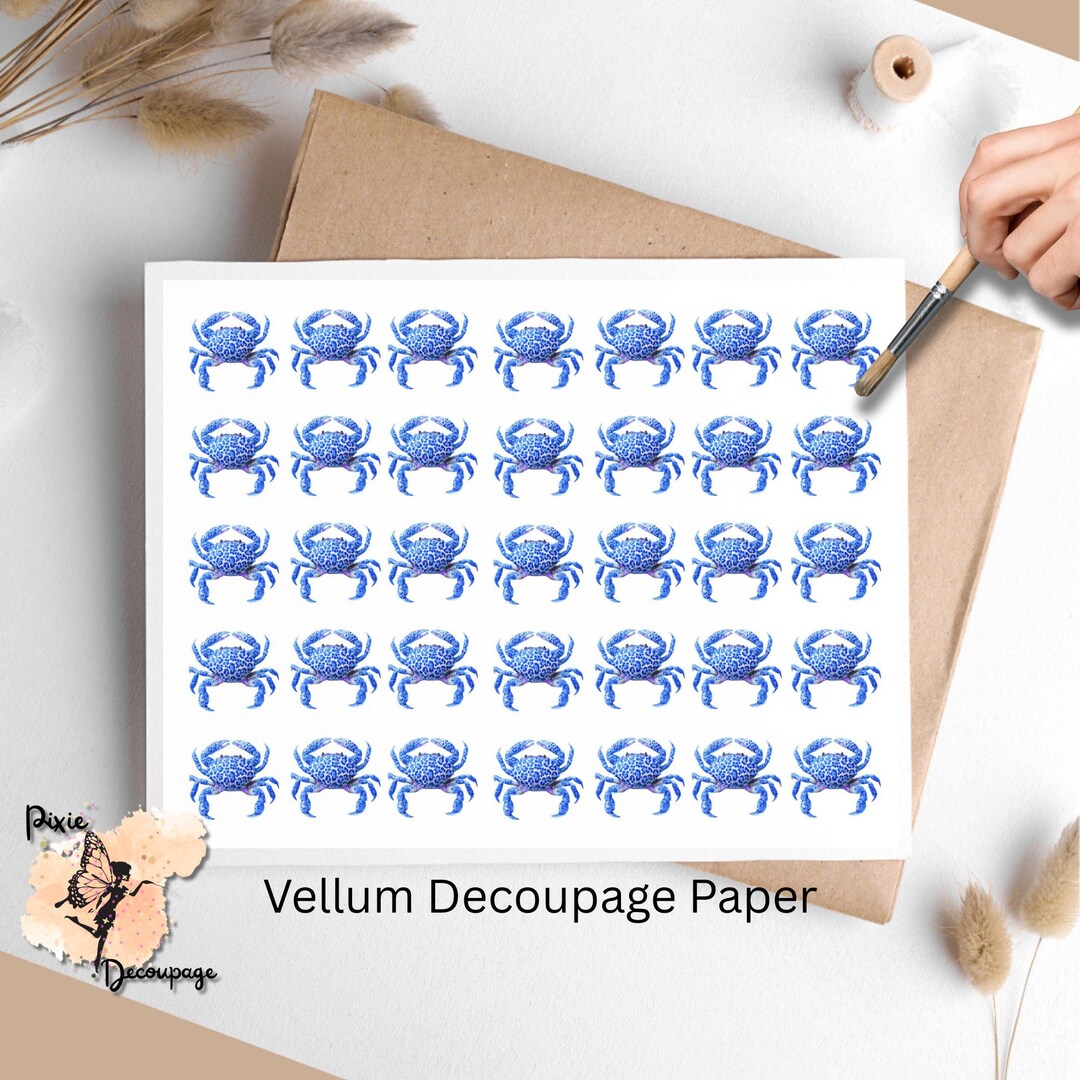 Blue Leopard Crab 3, One Sheet Rice Paper US Letter Size - Etsy