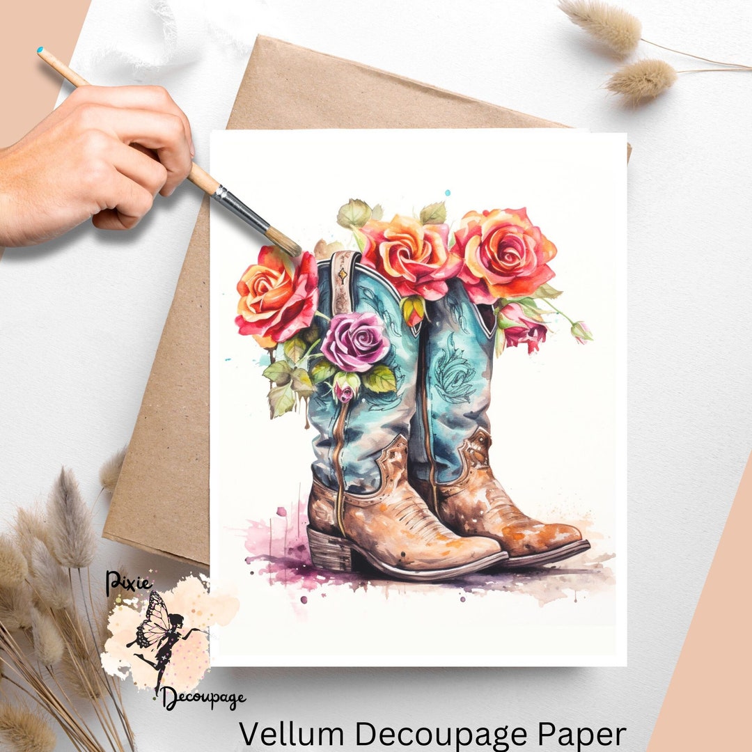 Cowboy Boots 2 Decoupage Paper US Letter Size, Shipped to You - Etsy