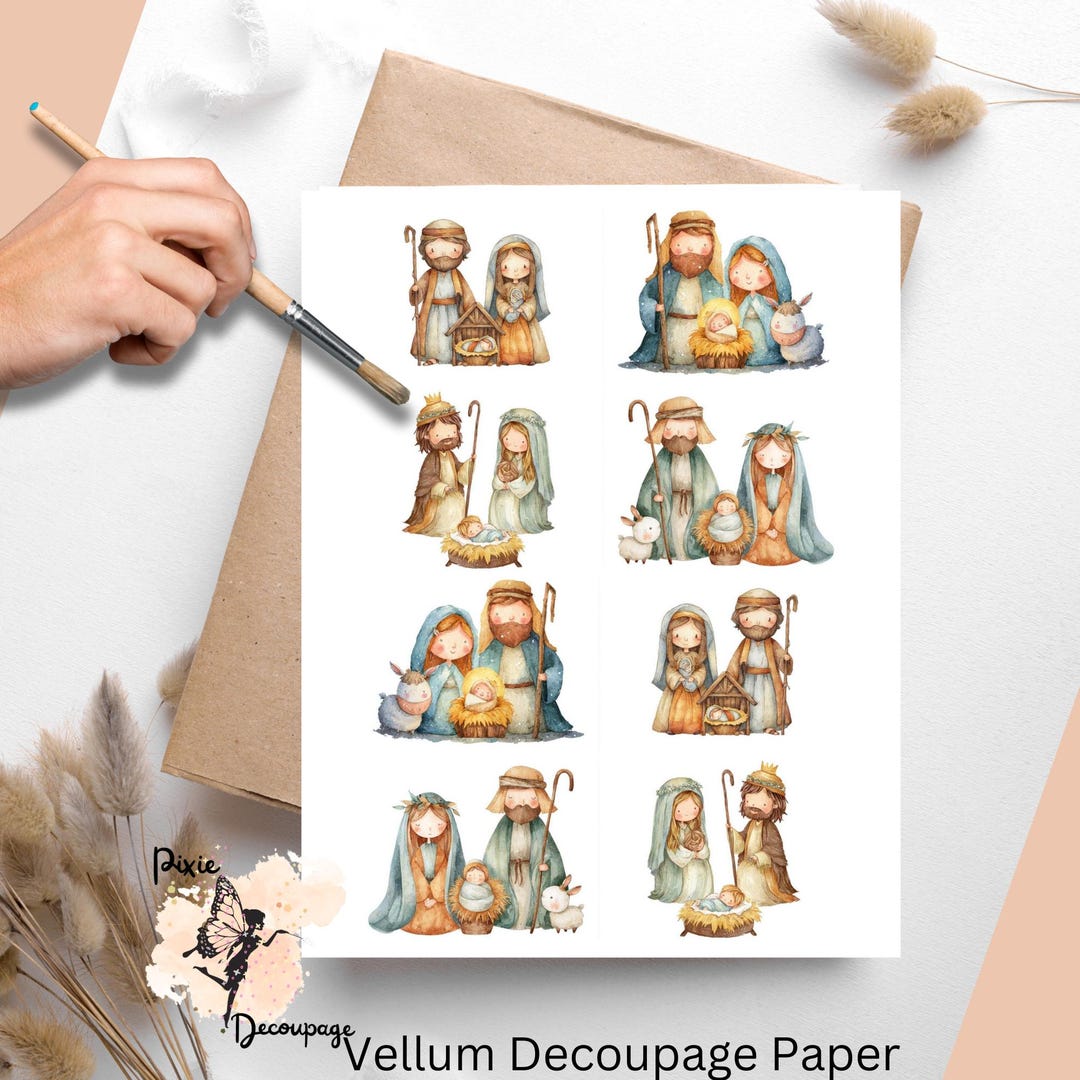 Nativity Scene 2 , One Sheet Rice Paper US Letter Size - Etsy