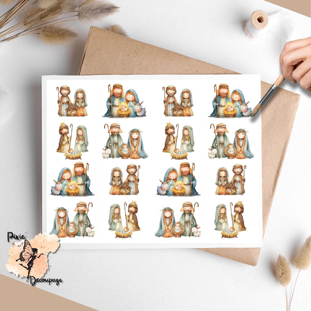 Nativity Scene 3, One Sheet Rice Paper US Letter Size - Etsy