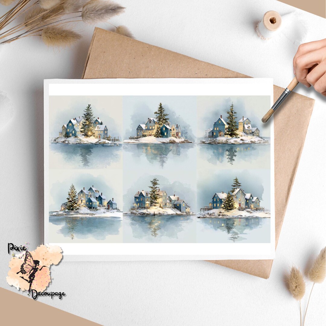 Coastal Christmas 1, One Sheet Rice Paper US Letter Size - Etsy