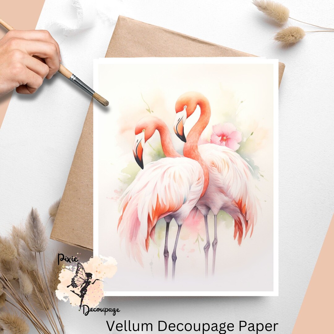 Flamingos 3, Vellum Decoupage Paper US Letter Size, Shipped to You - Etsy
