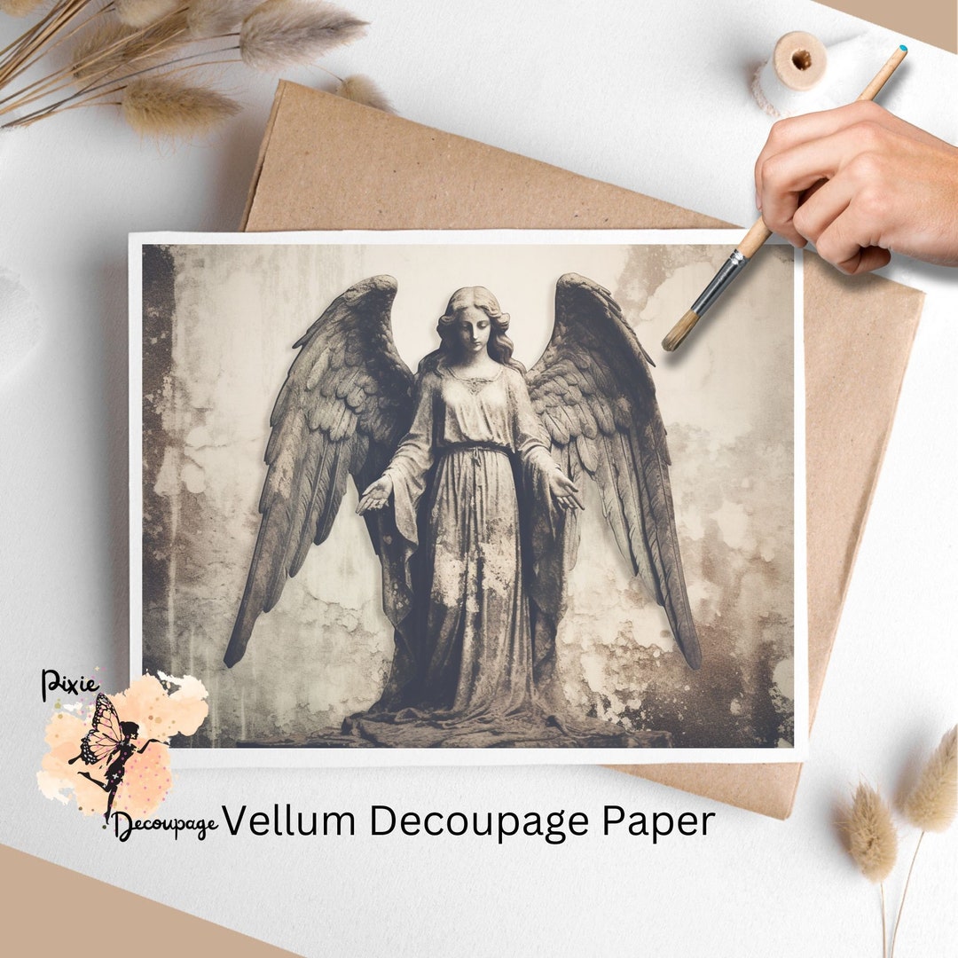Stone Angel 6, Vellum Decoupage Paper US Letter Size, Shipped to You - Etsy