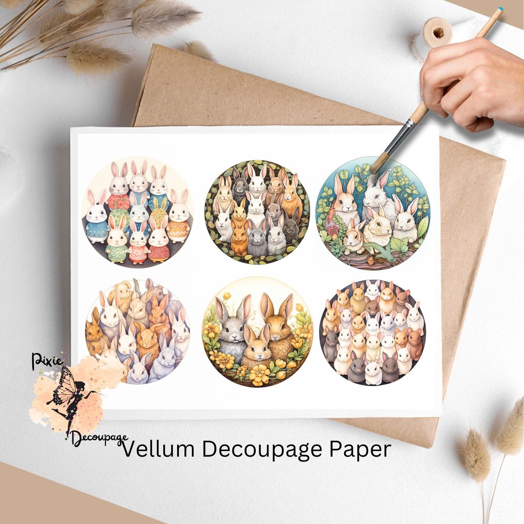 Bunnies Collage 1, Decoupage Paper US Letter Size, Shipped to You - Etsy