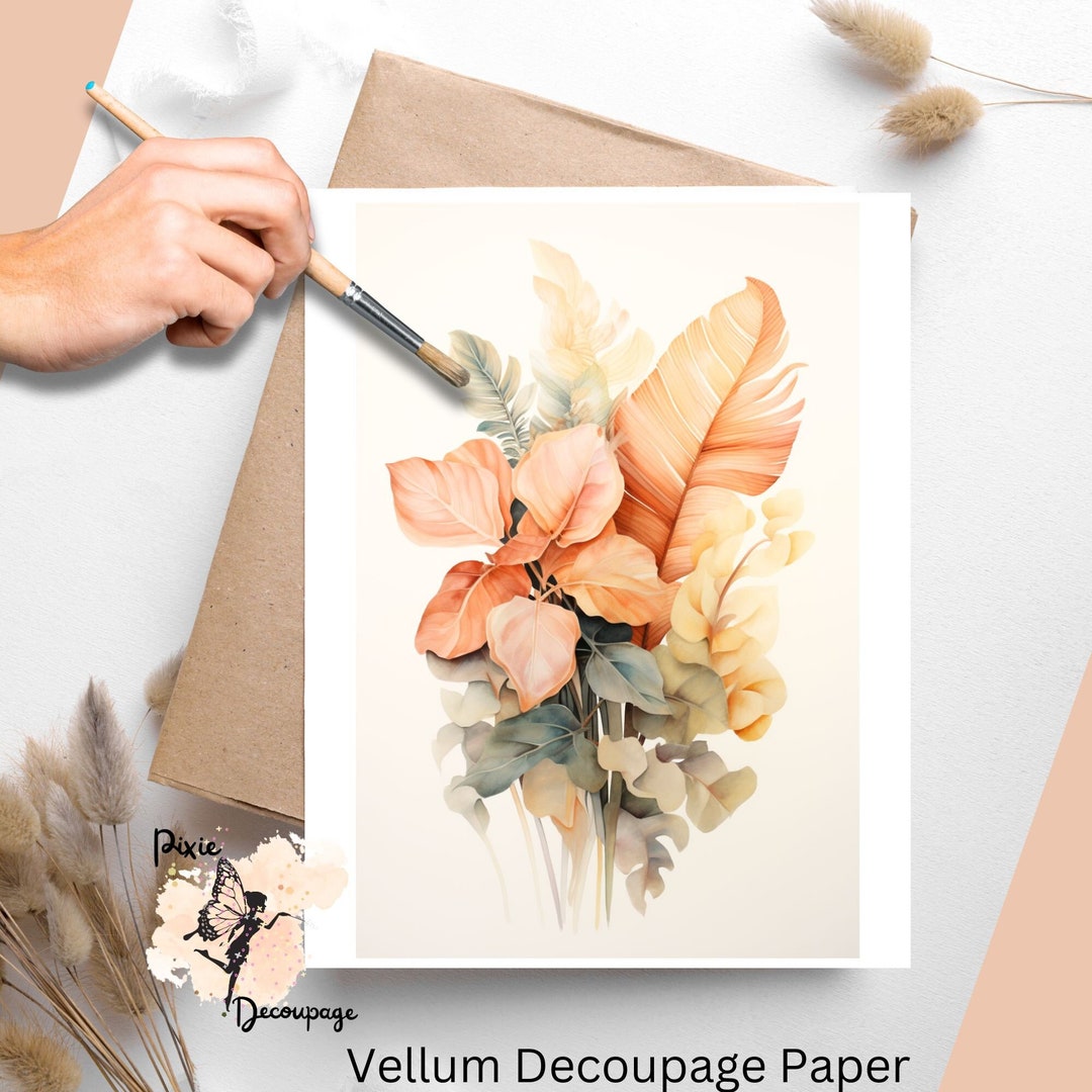 Botanical 5, Vellum Decoupage Paper US Letter Size, Shipped to You - Etsy
