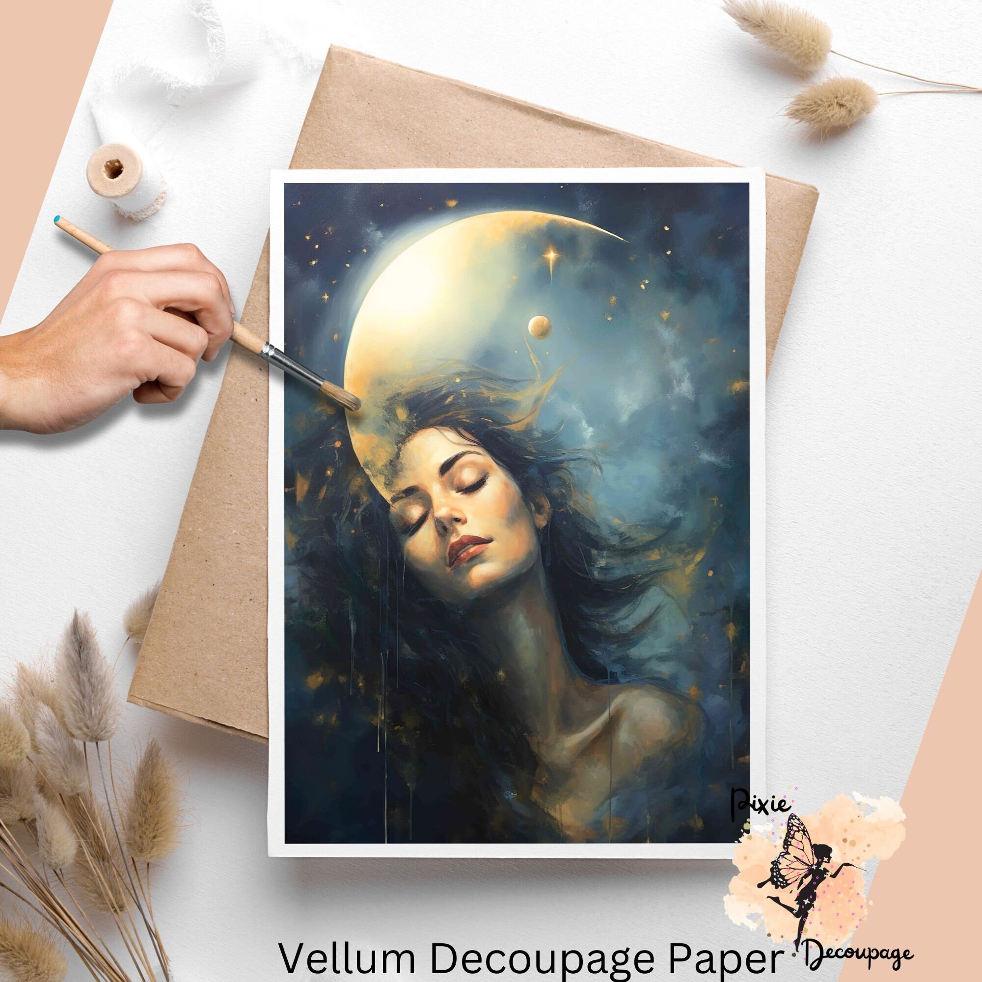 Moon Girl 1 Decoupage Paper US Letter Size Shipped to You - Etsy