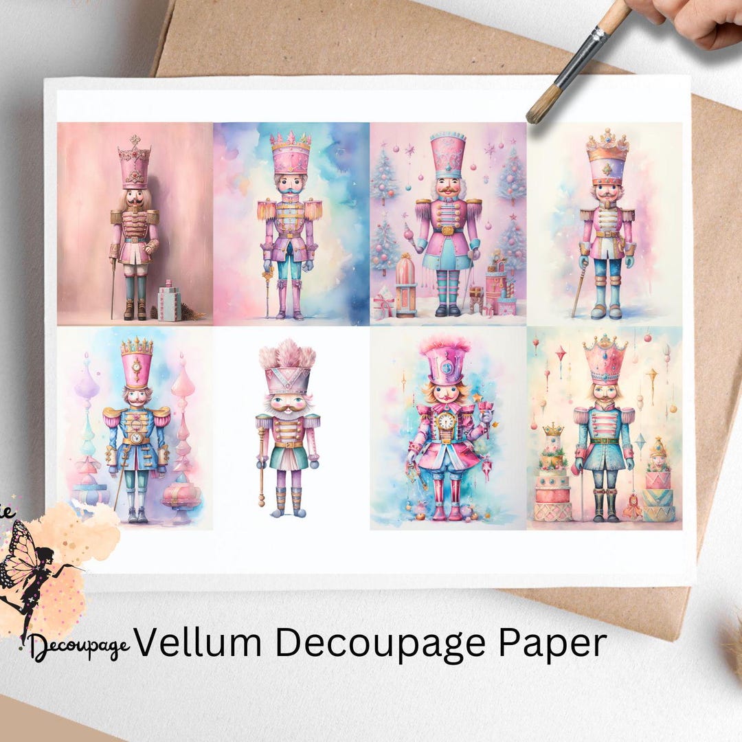 Pastel Nutcracker Collage 1, Decoupage Paper US Letter Size, Shipped to ...