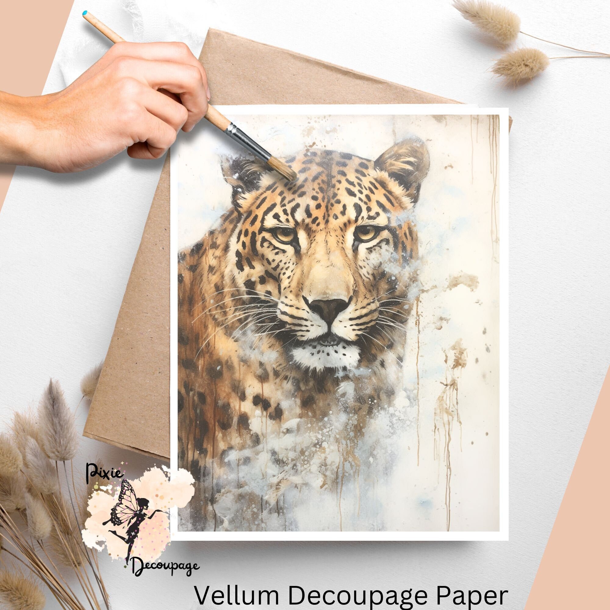 Leopard 7, Decoupage Paper US Letter Size, Shipped to You - Etsy