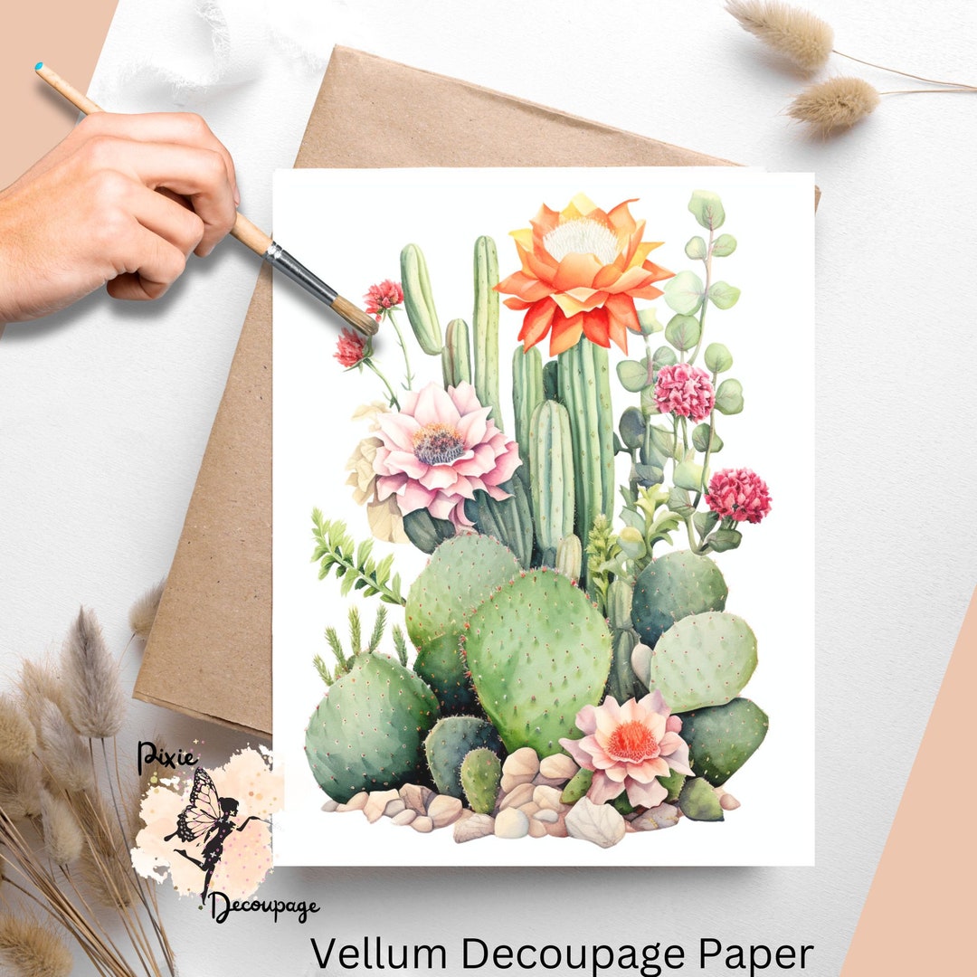 Cactus 2, One Sheet Rice Paper US Letter Size - Etsy
