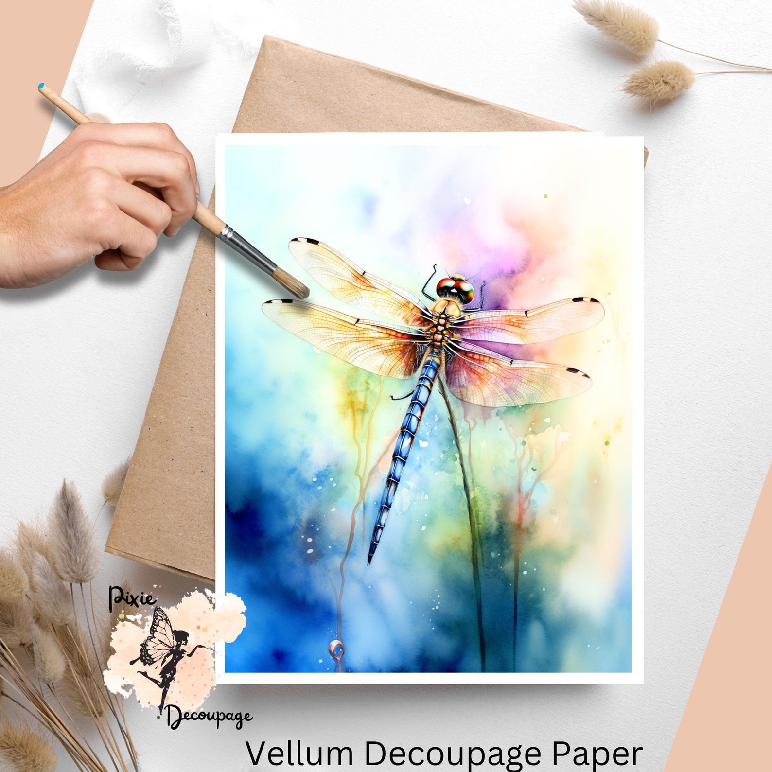 Dragonfly 2 Decoupage Paper US Letter Size Shipped to You - Etsy