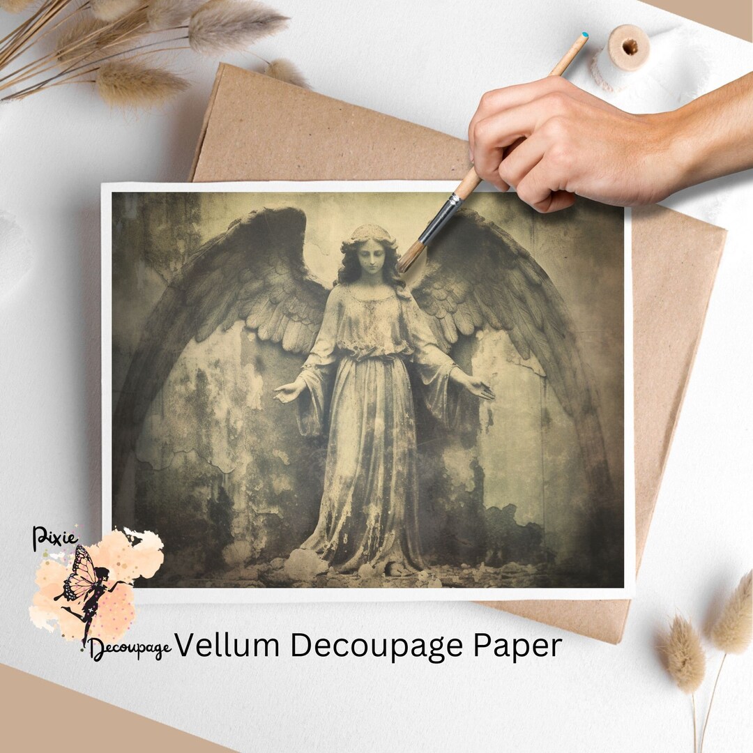 Stone Angel 2, Vellum Decoupage Paper US Letter Size, Shipped to You - Etsy