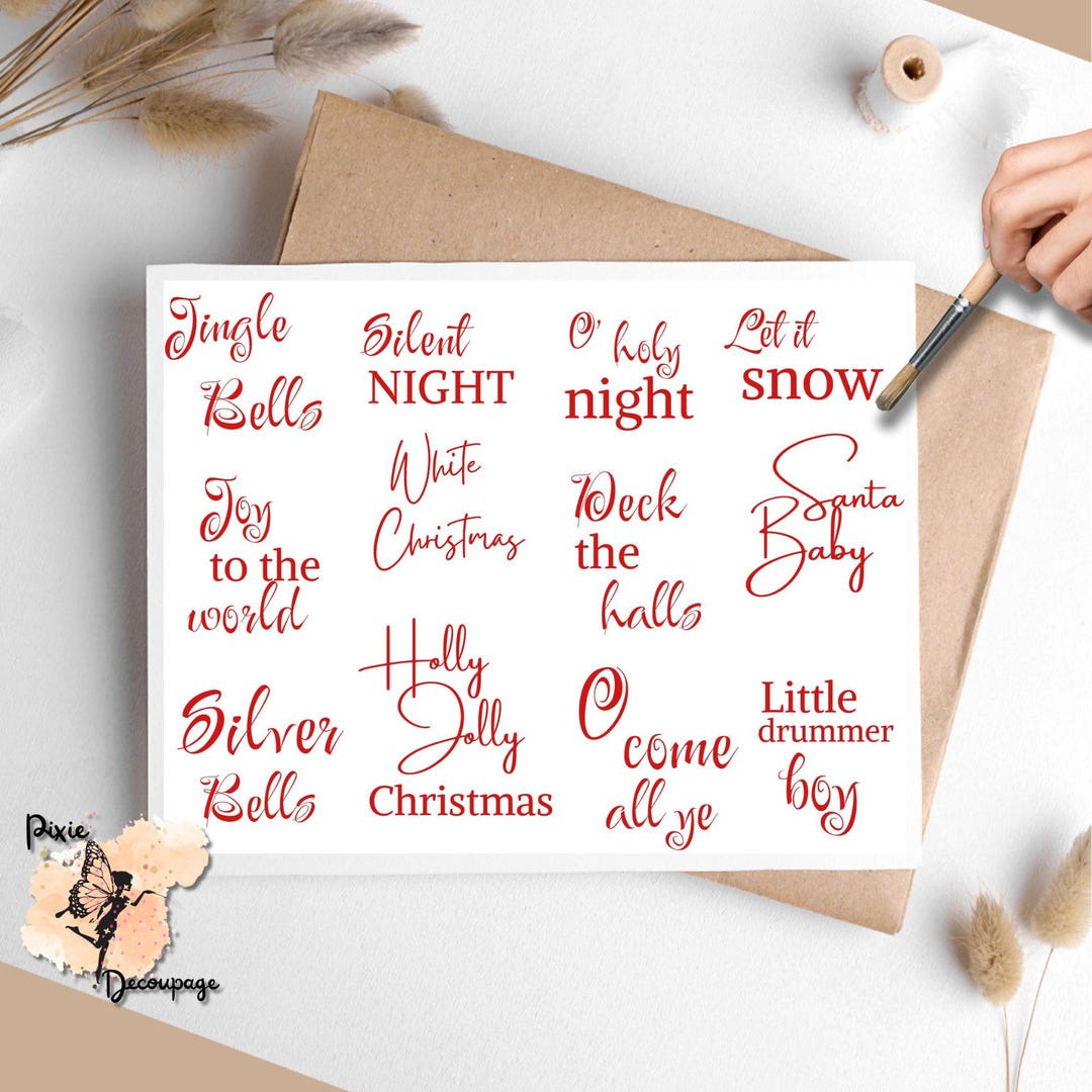 Christmas Song Titles 1, One Sheet Rice Paper US Letter Size - Etsy