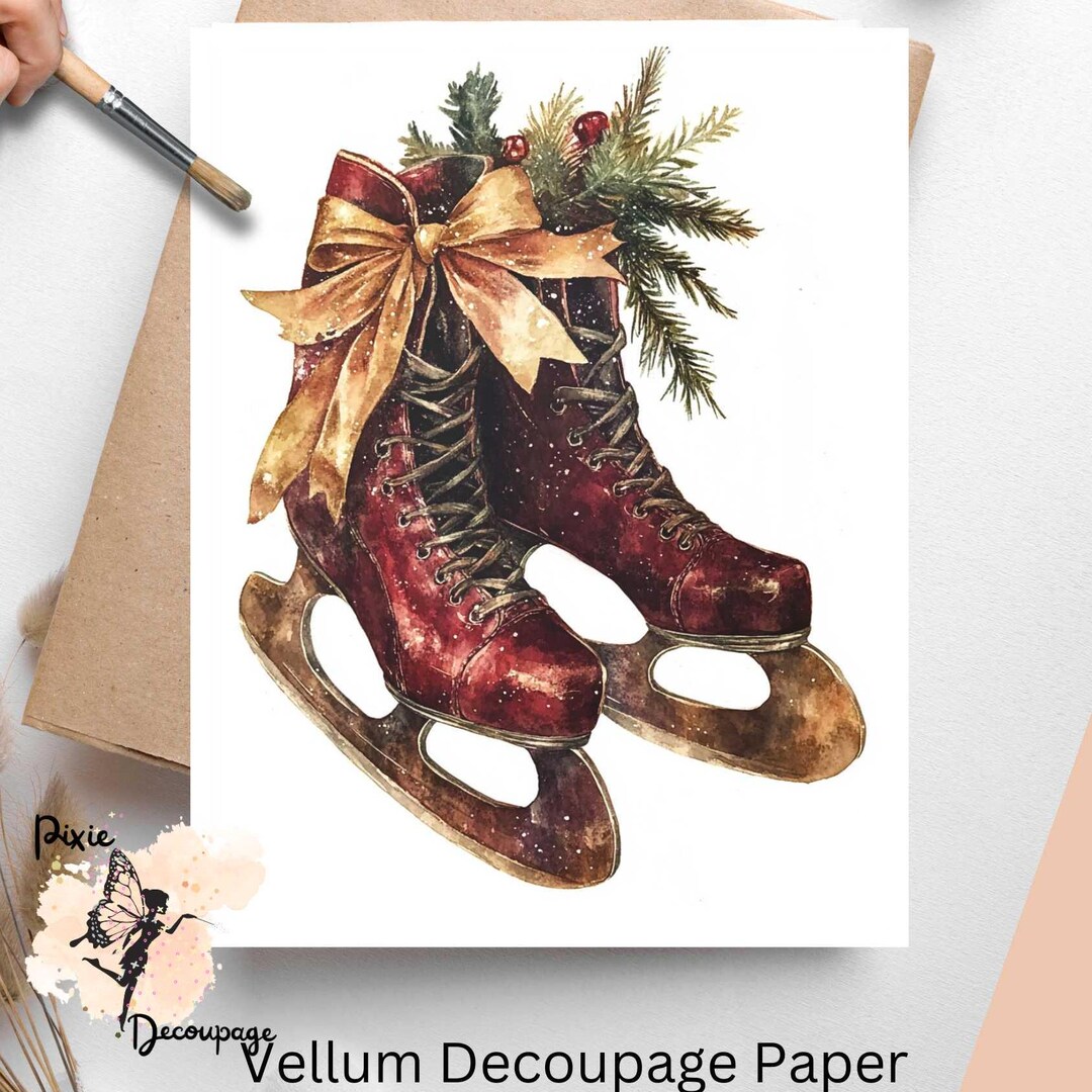 Vintage Ice Skates 2 Decoupage Paper US Letter Size, Shipped to You - Etsy