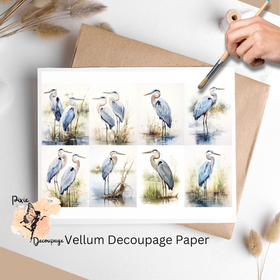 Blue Herons 1, One Sheet Decoupage Paper US Letter Size - Etsy