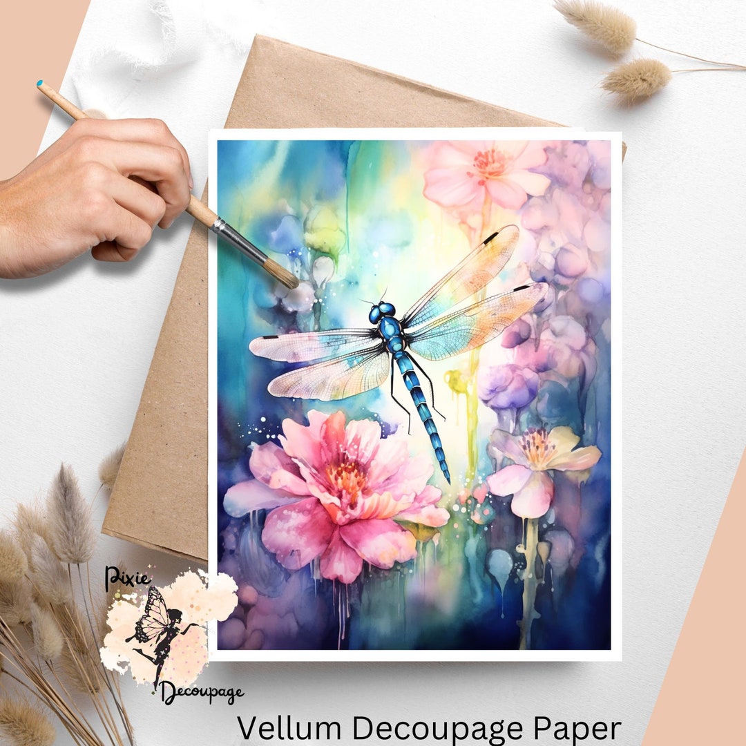 Dragonfly 3 Decoupage Paper US Letter Size, Shipped to You - Etsy