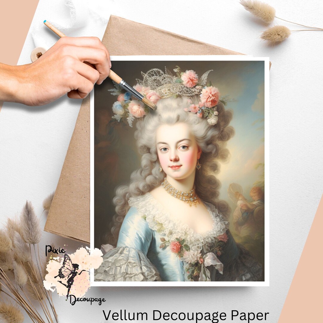 Dainty Lady 2, Vellum Decoupage Paper US Letter Size, Shipped to You - Etsy