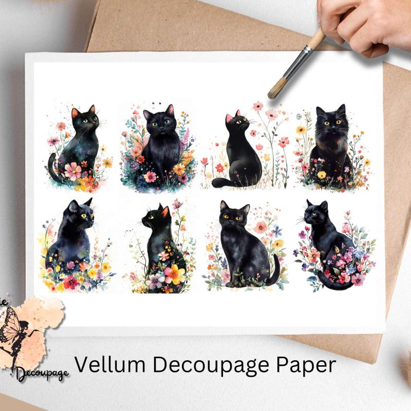 Decoupage Cat - Etsy