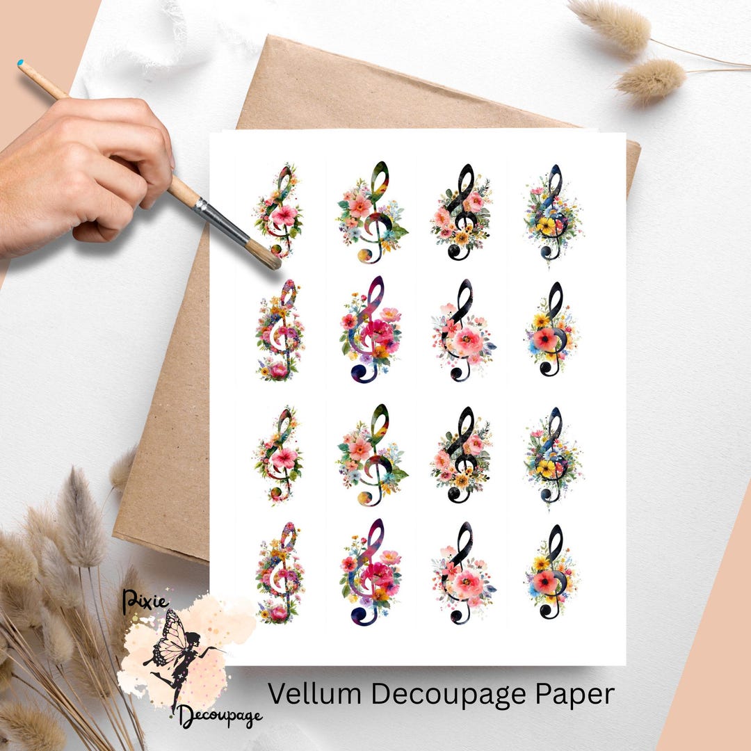 Musical Note 2, One Sheet Rice Paper US Letter Size - Etsy