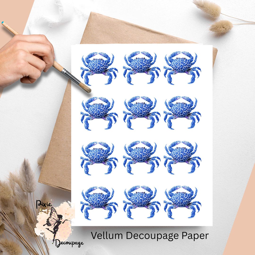Blue Leopard Crab 2, One Sheet Rice Paper US Letter Size - Etsy