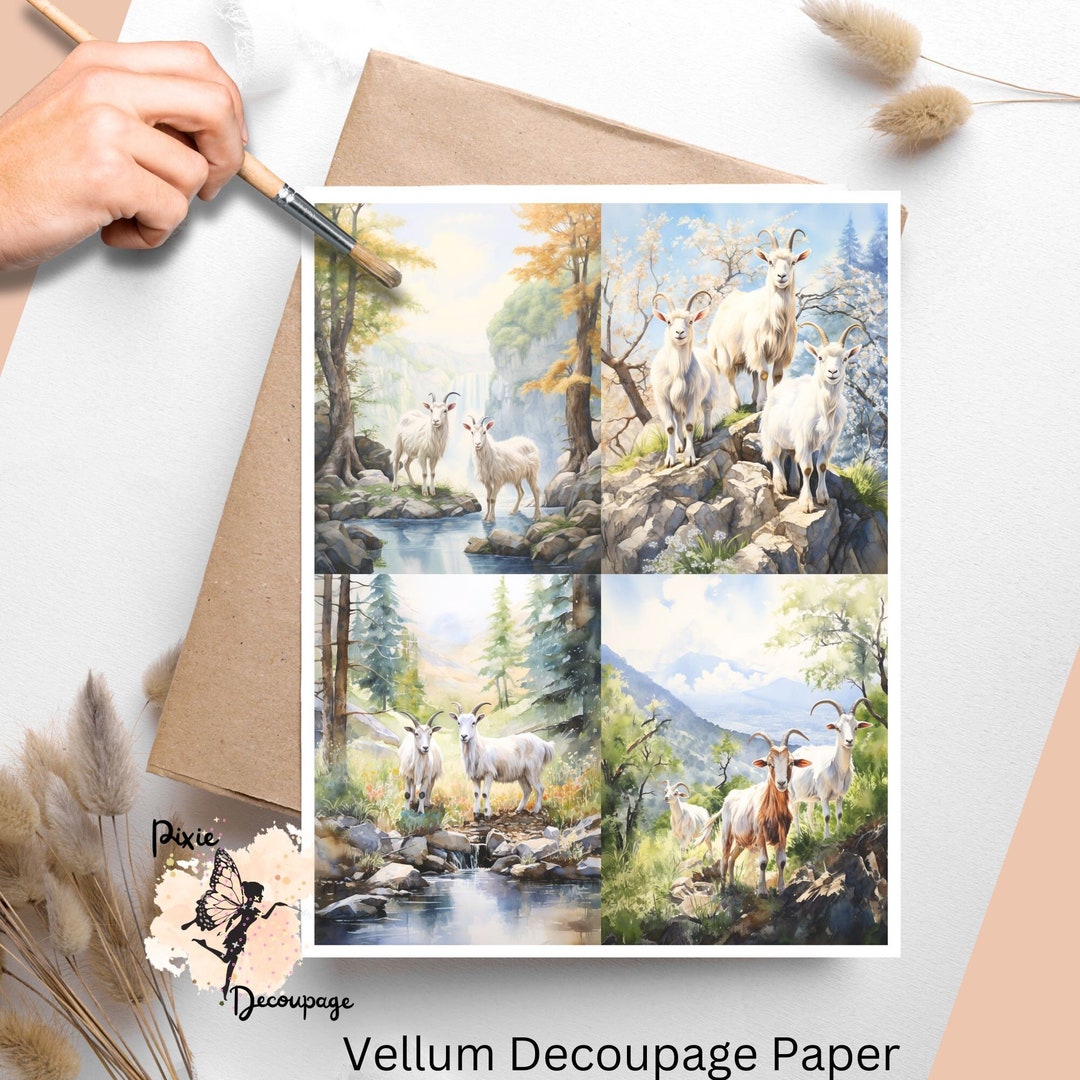 Goats Collage 1, Decoupage Paper US Letter Size, Shipped to You - Etsy