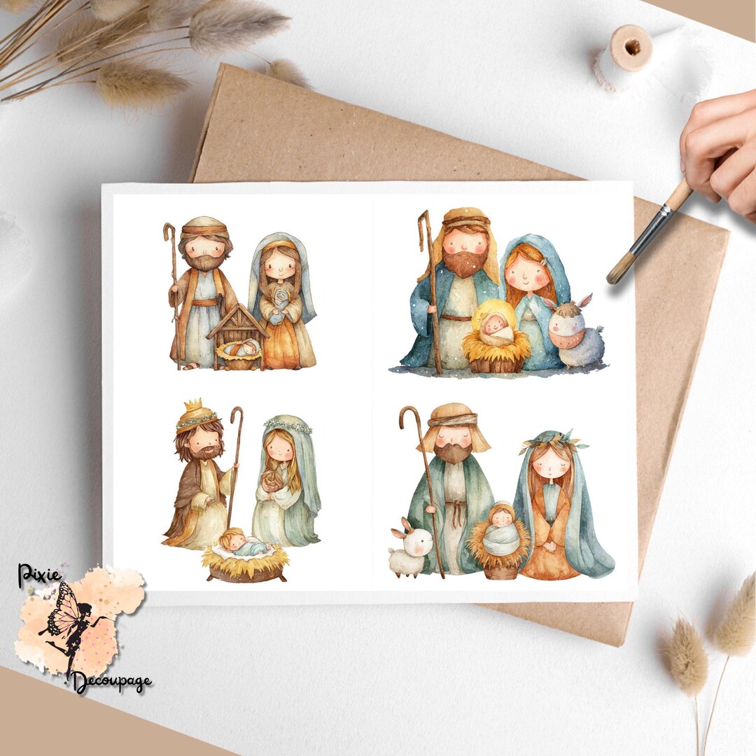 Nativity Scene 1 , One Sheet Decoupage Paper US Letter Size - Etsy