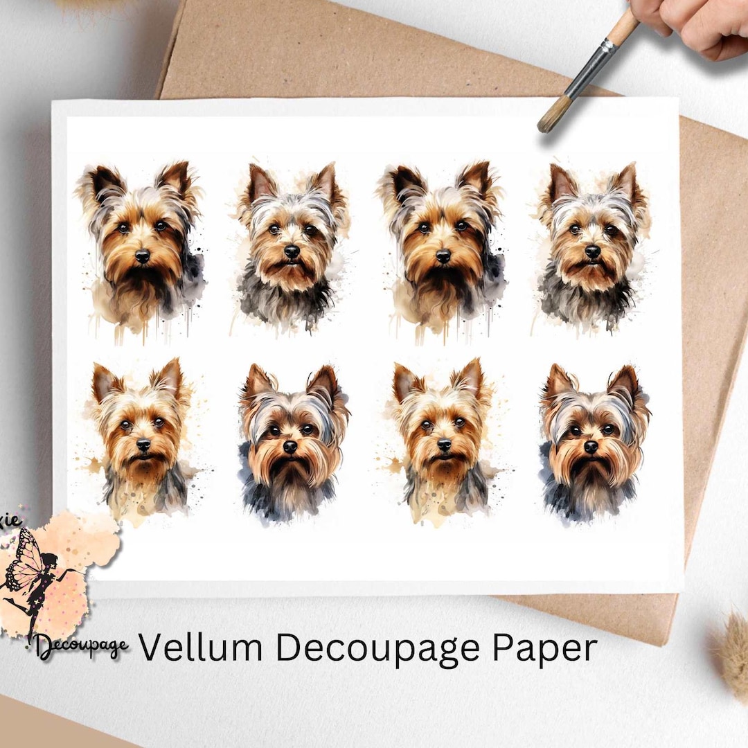 Yorkie 1 , One Sheet Rice Paper US Letter Size - Etsy