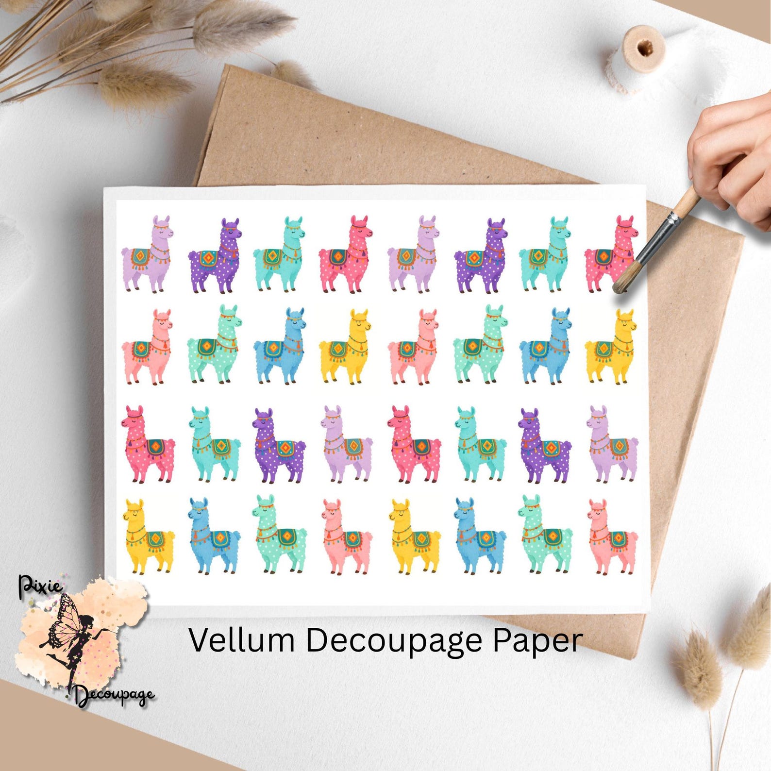 Llama 3, One Sheet Decoupage Paper US Letter Size - Etsy UK