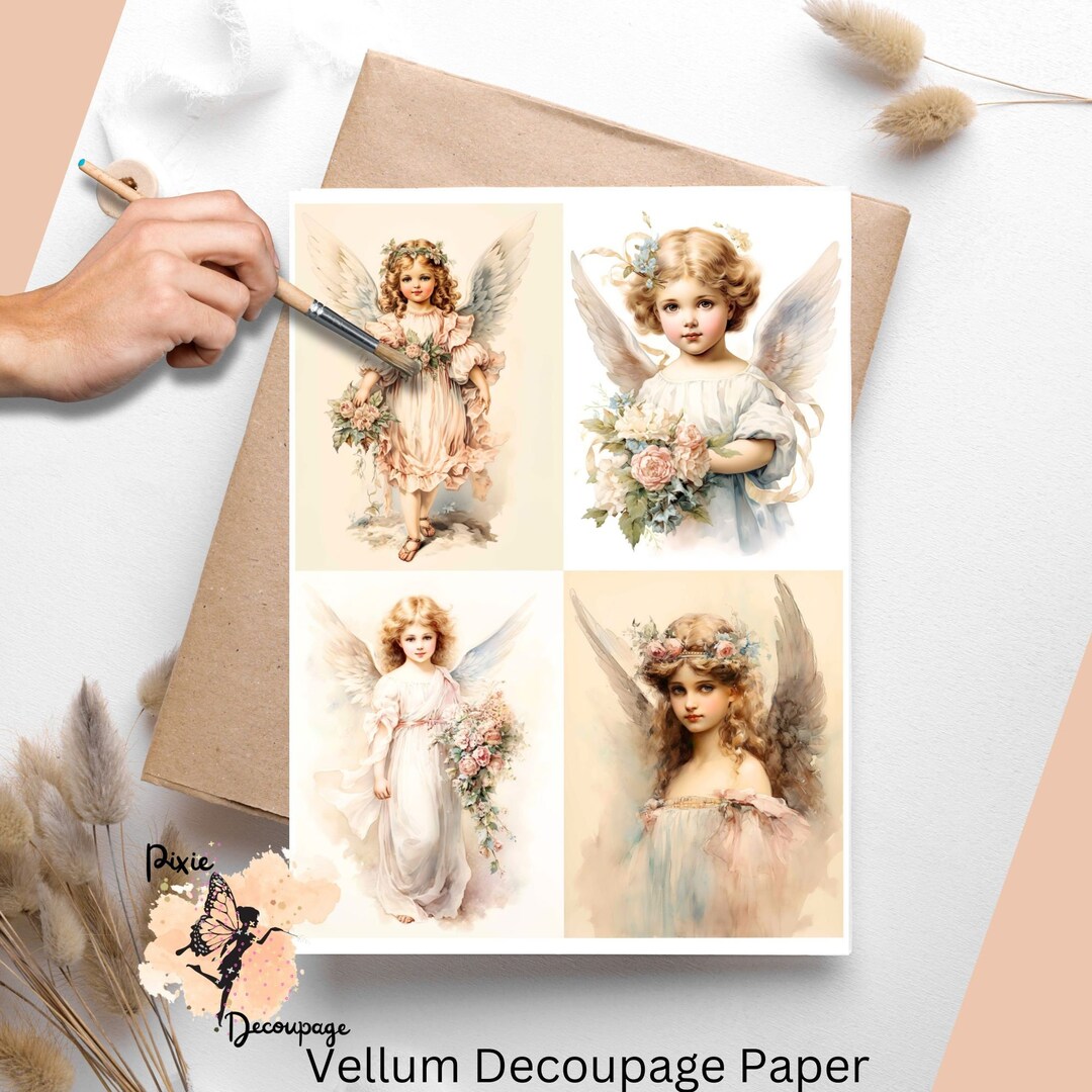Cherubs and Angels Collage 1, Decoupage Paper US Letter Size, Shipped ...