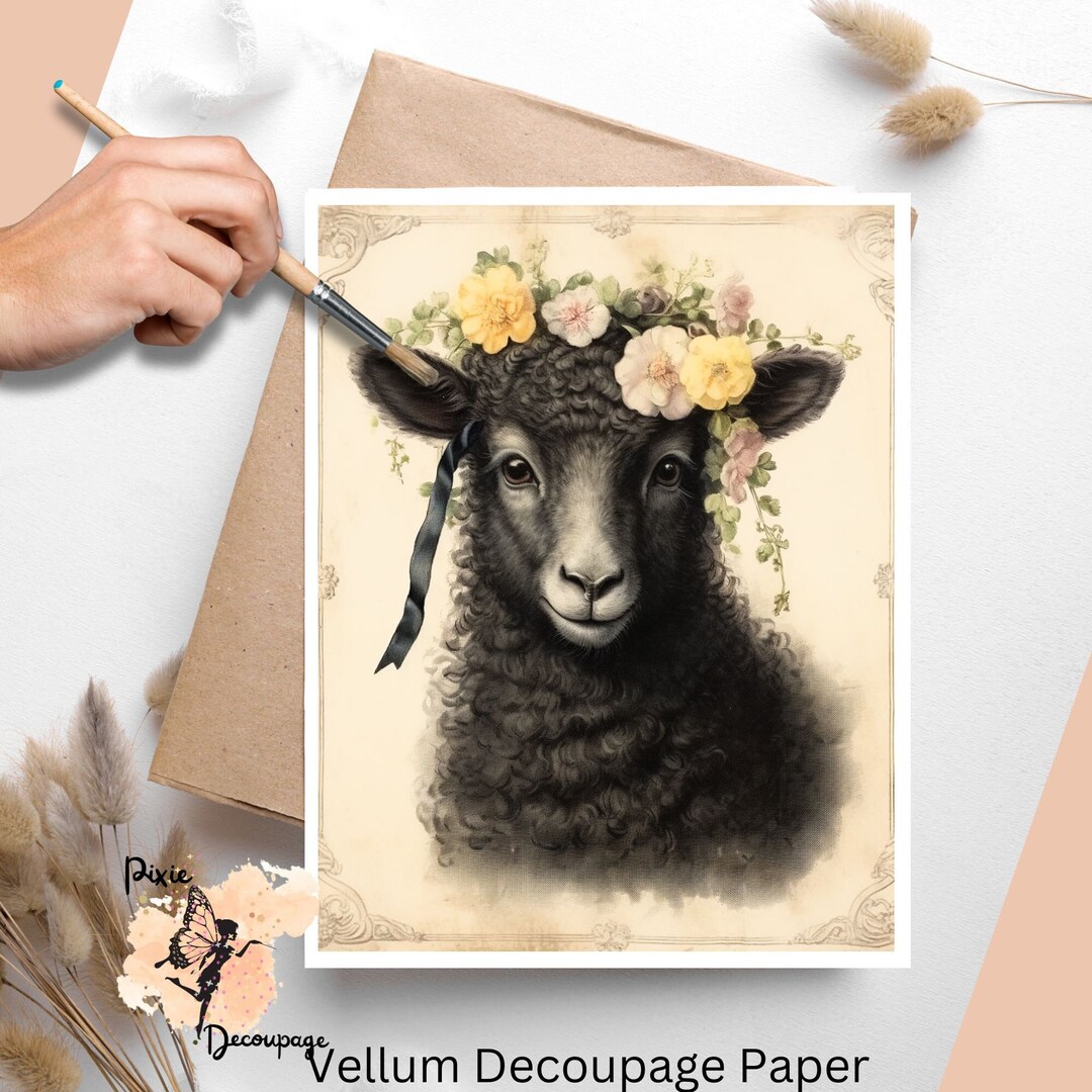 Vintage Black Sheep 1, Vellum Decoupage Paper US Letter Size, Shipped ...