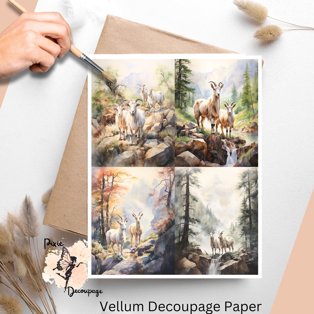 Goats 2 Decoupage Paper US Letter Size, Shipped to You - Etsy