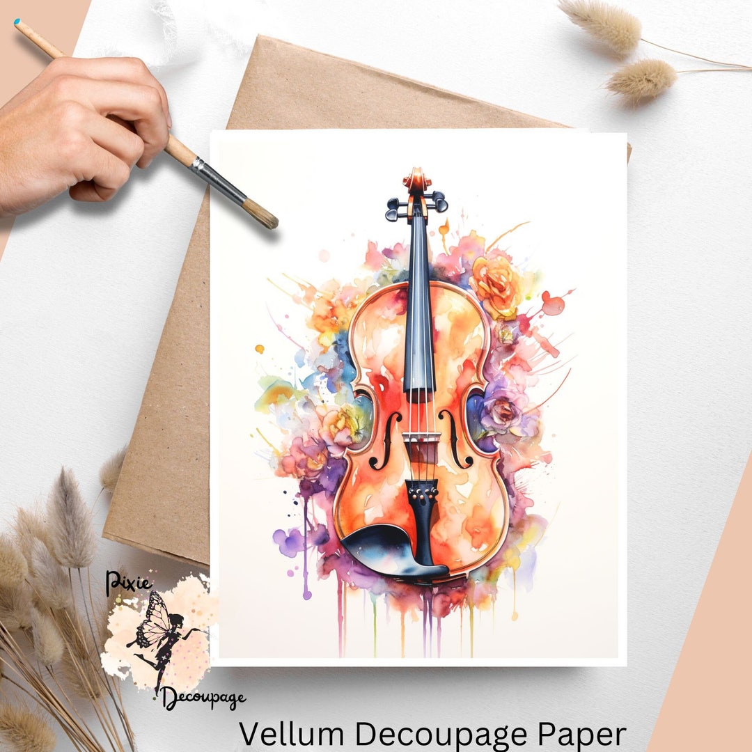 Violin 1 Decoupage Paper US Letter Size, Shipped to You - Etsy