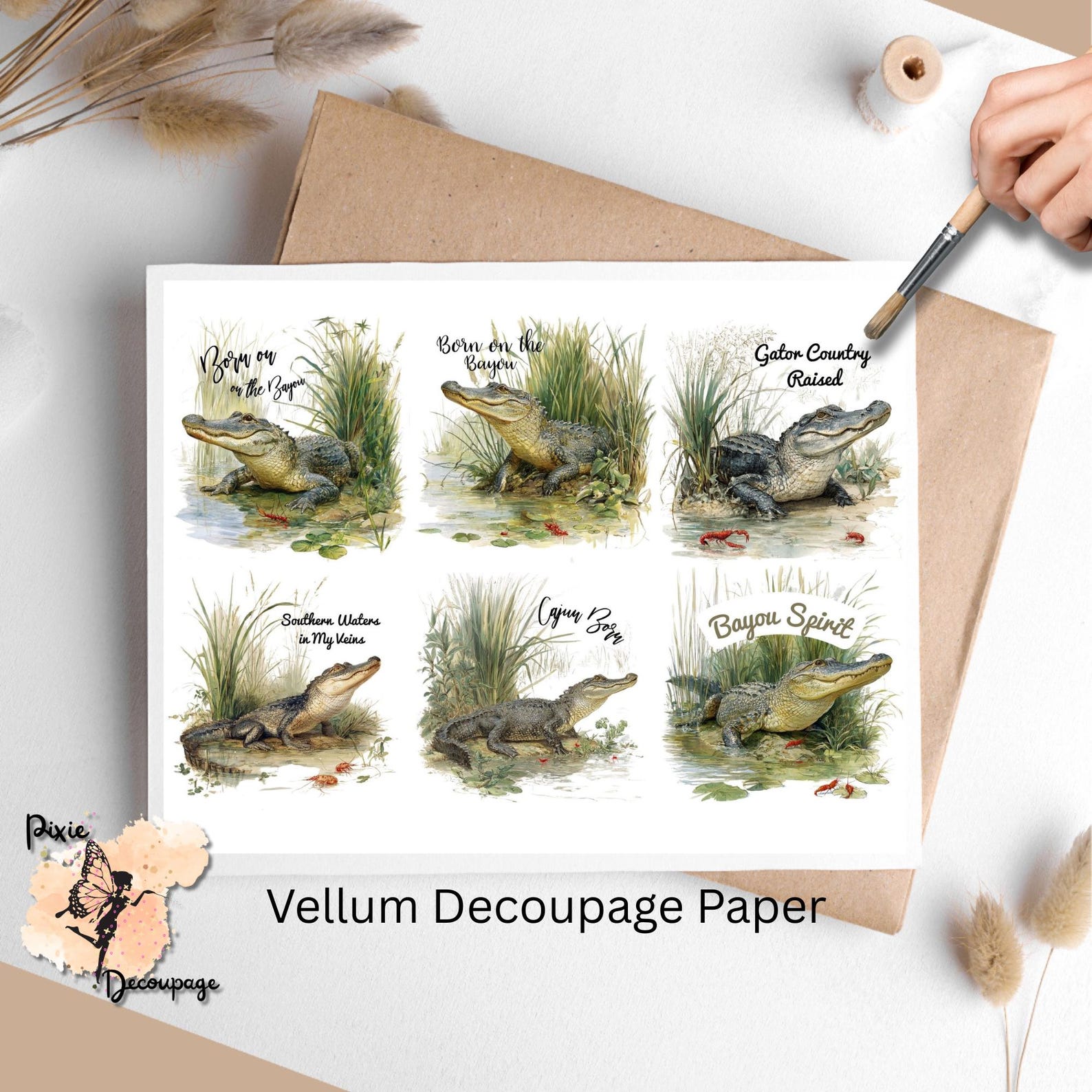 Born on the Bayou 1, One Sheet Decoupage Paper US Letter Size - Etsy