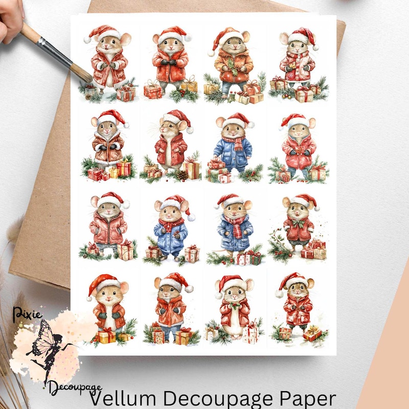 3 Santa Rice Paper - Etsy