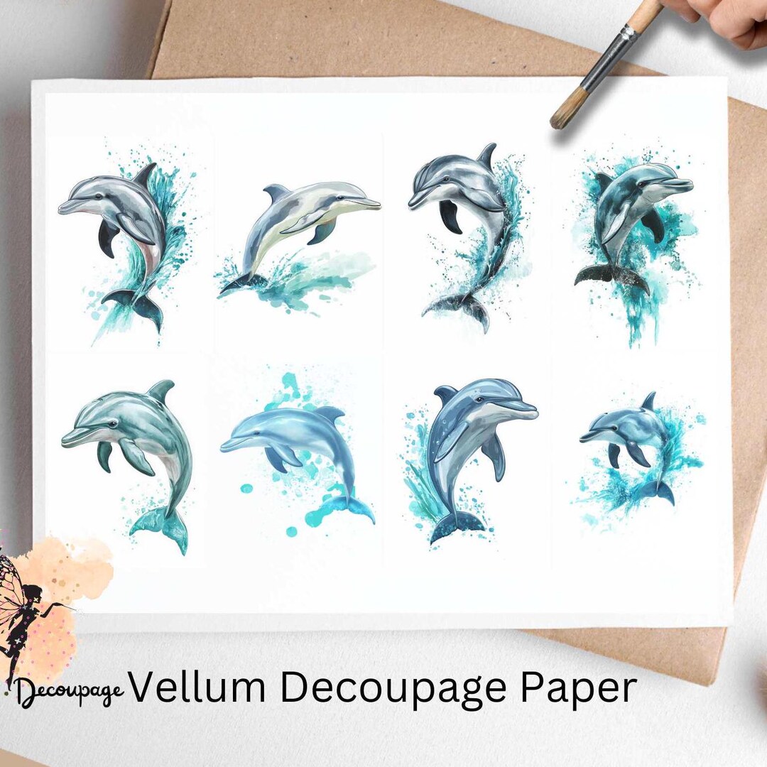 Dolphin 1 Decoupage Paper US Letter Size, Shipped to You - Etsy