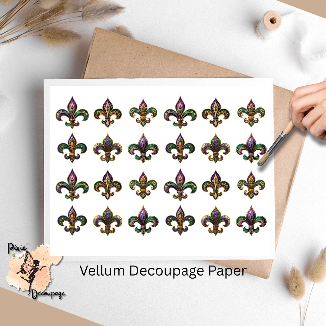 Fleur De Lis 3, One Sheet Rice Paper US Letter Size - Etsy