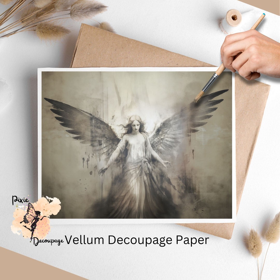 Stone Angel 1, Vellum Decoupage Paper US Letter Size, Shipped to You - Etsy