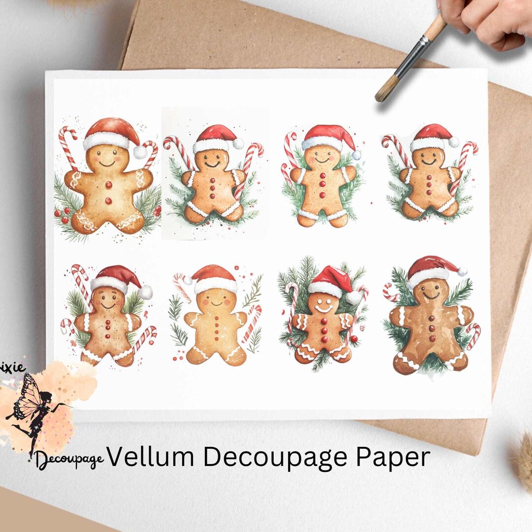 Gingerbread Man Collage 4, Decoupage Paper US Letter Size, Shipped to ...