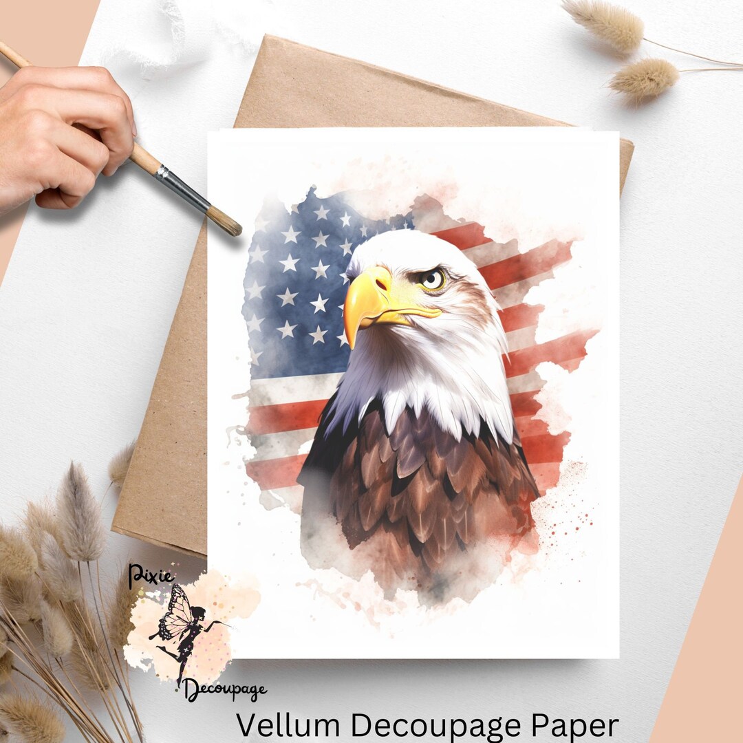 Patriotic Eagle 1, Vellum Decoupage Paper US Letter Size, Shipped to ...