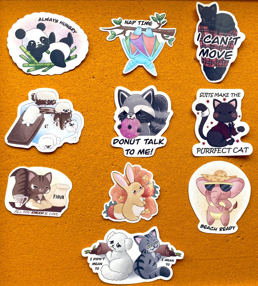 Cute Animal Stickers - Etsy