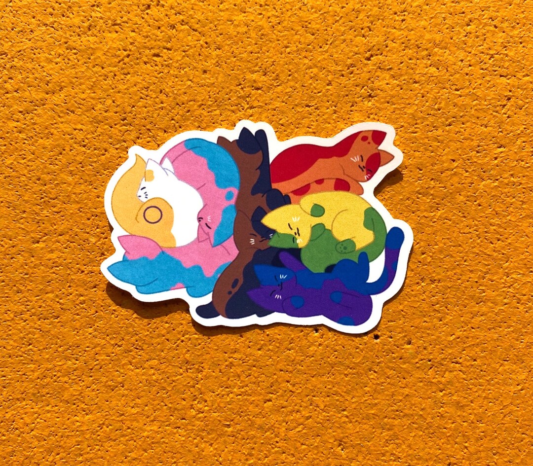 Pride Flag Made of Cats sticker - Etsy