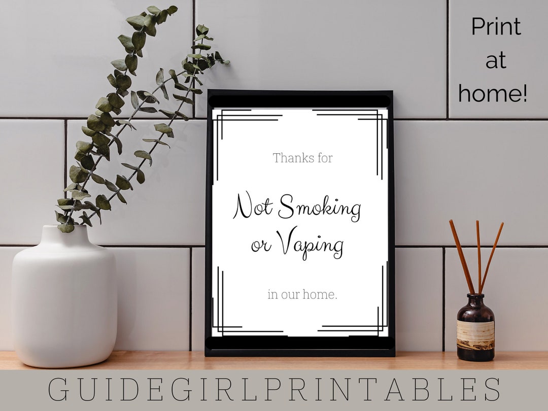 No Smoking or Vaping Sign, No Smoking Download, Rental House Sign ...