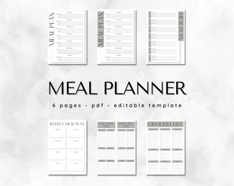 Weekly Meal Planner - Etsy