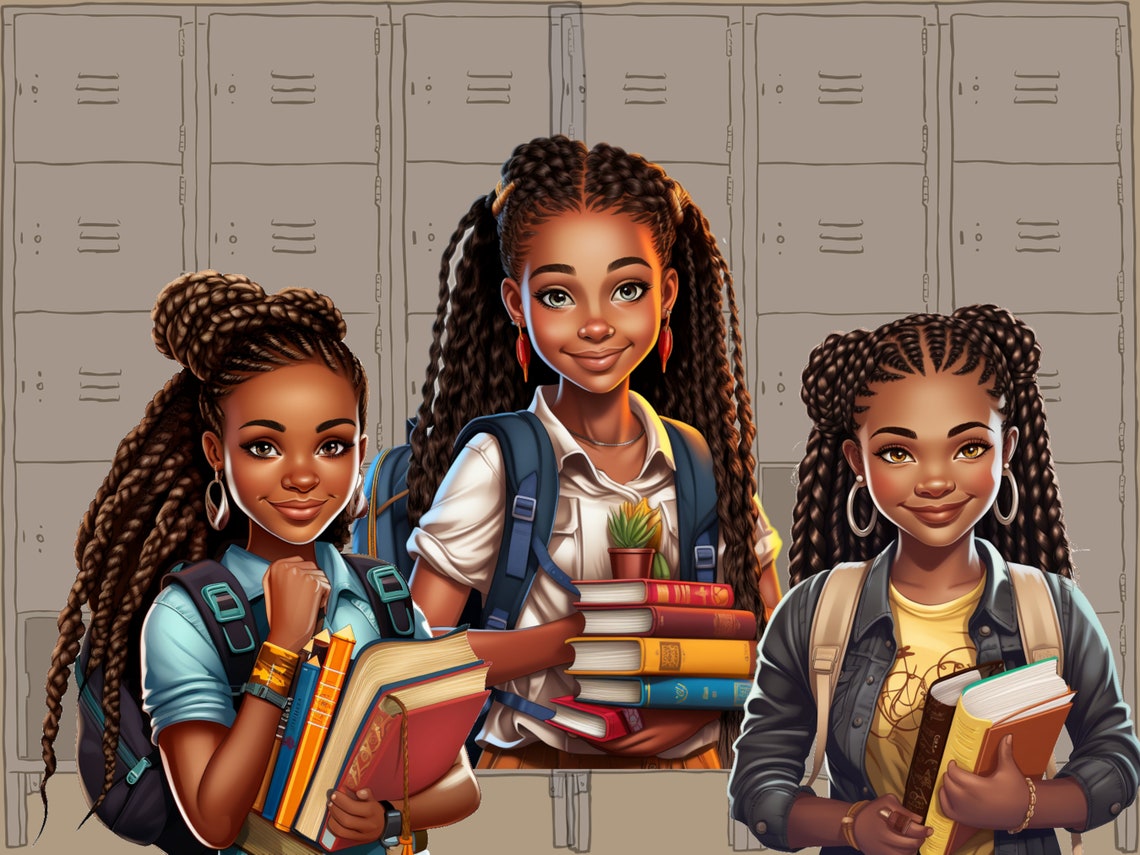 Back to School Pngs| Teen Girl Clipart| Black Girl Teen Clipart ...