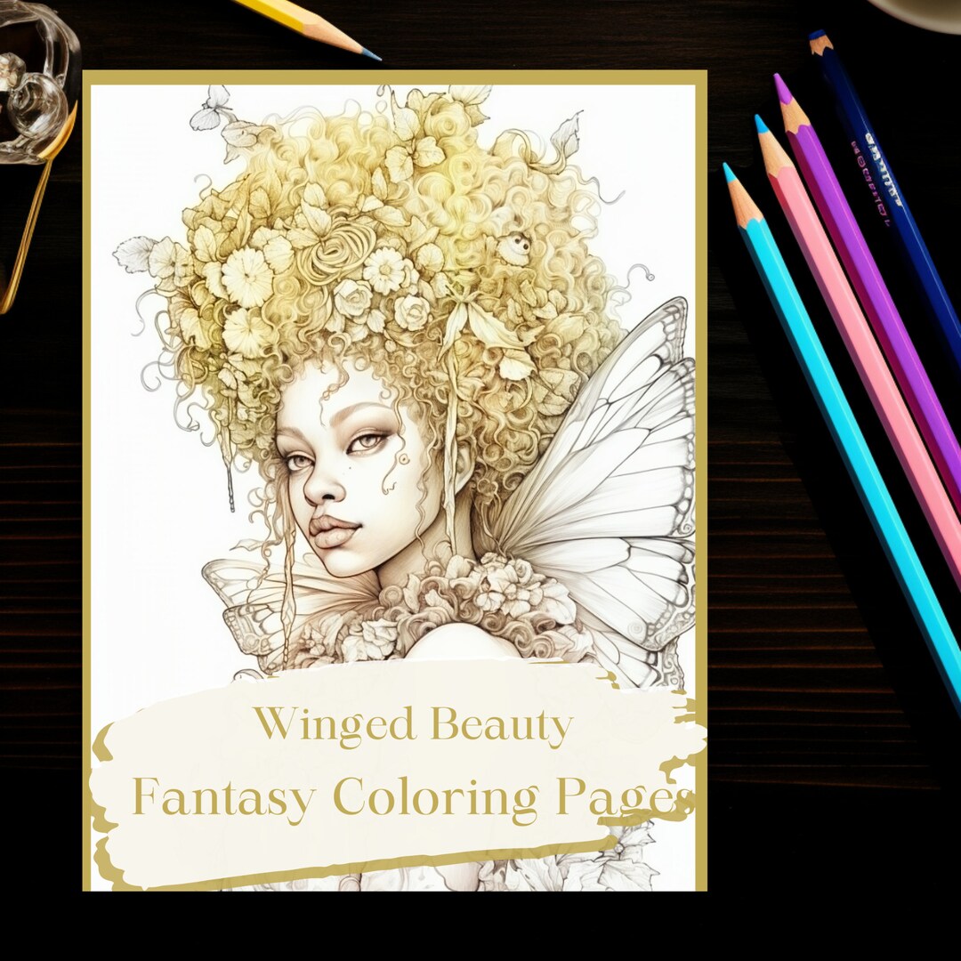 50 Fantasy Coloring Pages | African American Fantasy | Adult Coloring ...