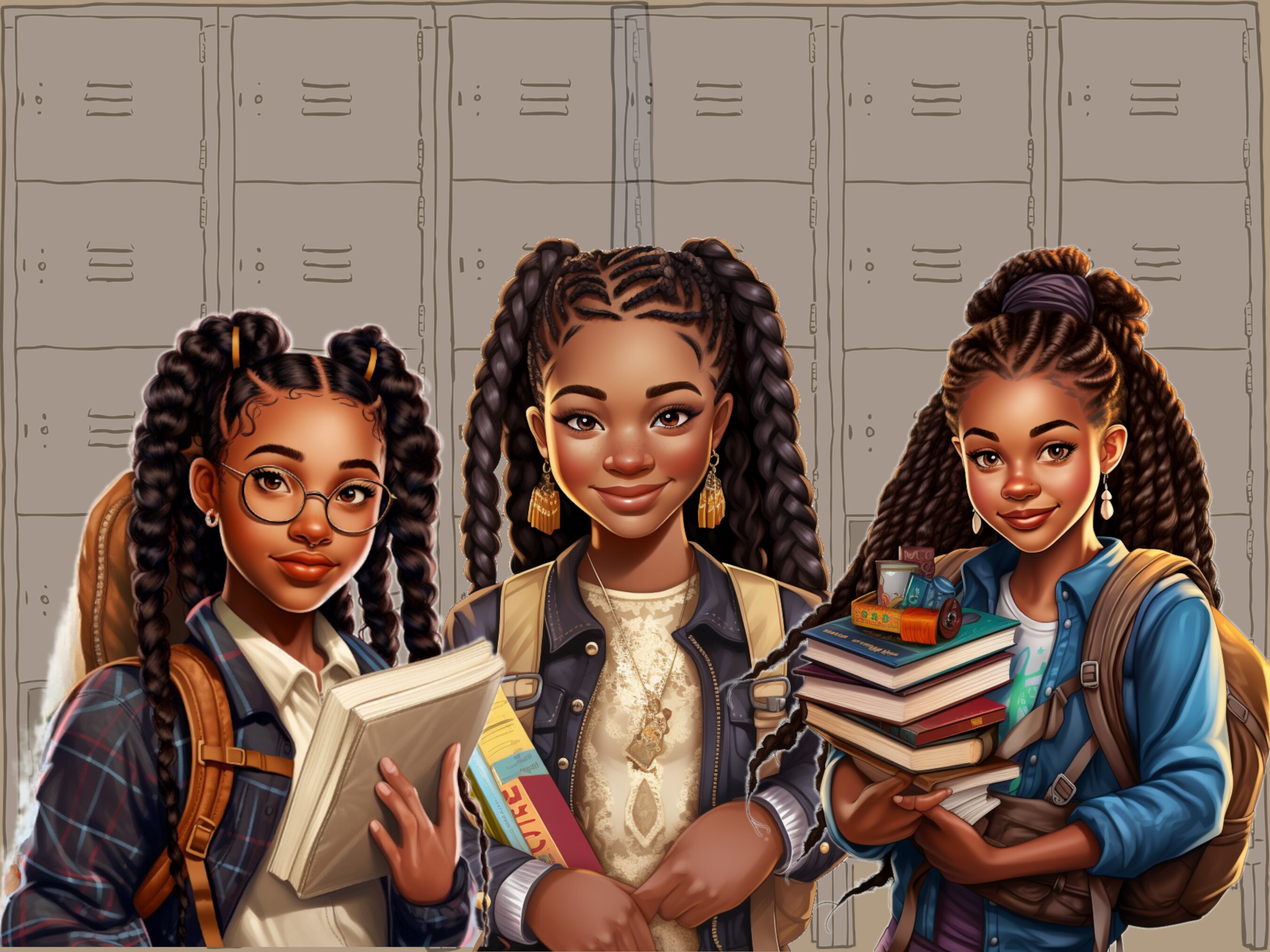 Back to School Pngs| Teen Girl Clipart| Black Girl Teen Clipart ...