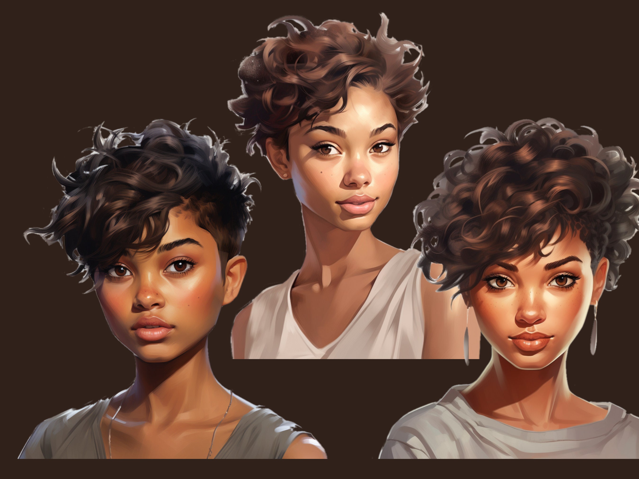 Go Shorty Pixie Cute PNG| Pixie Clipart| Black Women Bohemian Clipart ...